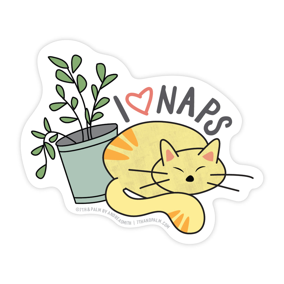 Cat Naps Vinyl Sticker | 7th & Palm by Andrea Smith