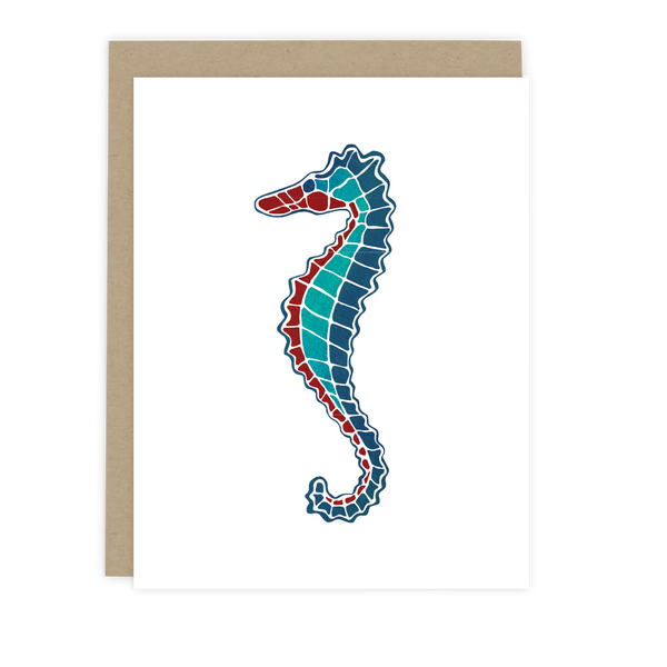 Seahorse Note Card from 7th & Palm - Coastal Stationery